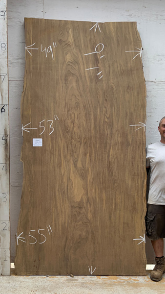 Afromosia live edge wood slab, item# 8260x07